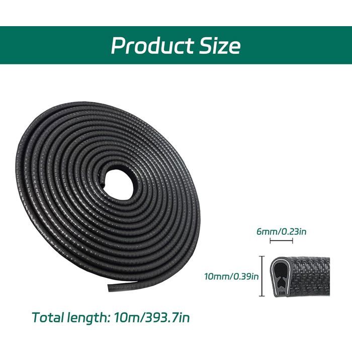 10m Car Door Edge Protector, Rubber U-Shaped Car Door Edge Protector ...