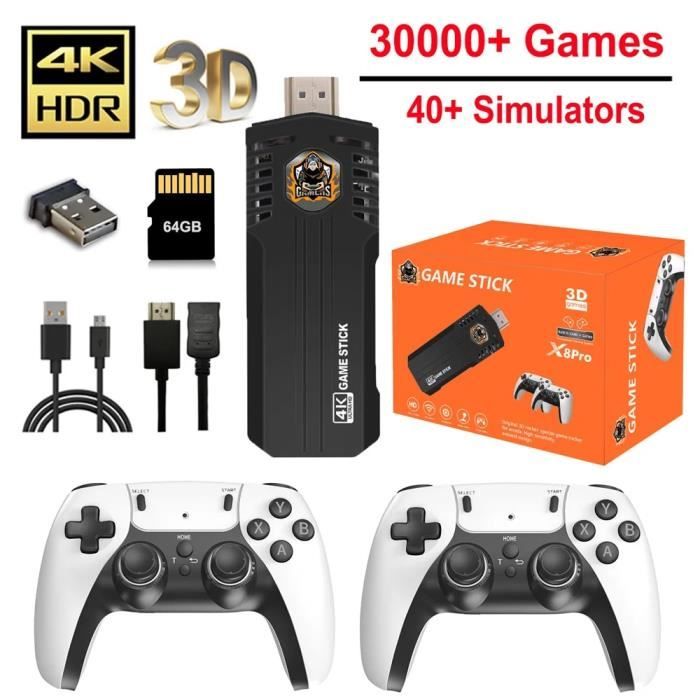 X8 Pro White 64G - Console de jeu vidéo rétro, manettes de jeu sans fil ...
