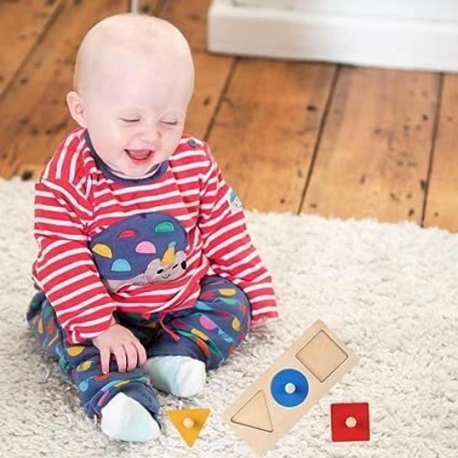 Puzzle de Géométrie,Montessori Bouton en Bois,Puzzle Peg Board,Forme ...
