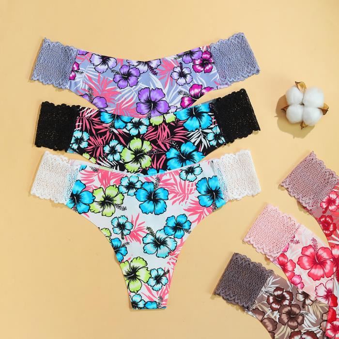 Culotte-slip,culotte Sexy en dentelle à fleurs pour femmes,taille basse ...