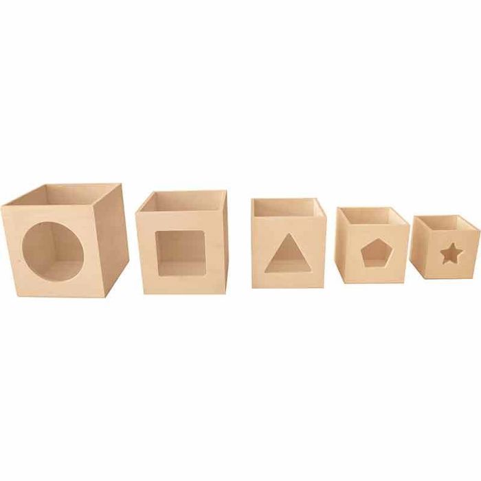Cubes empilables - Bois - 5 pièces - Personnalisables - Dimensions de 6 ...