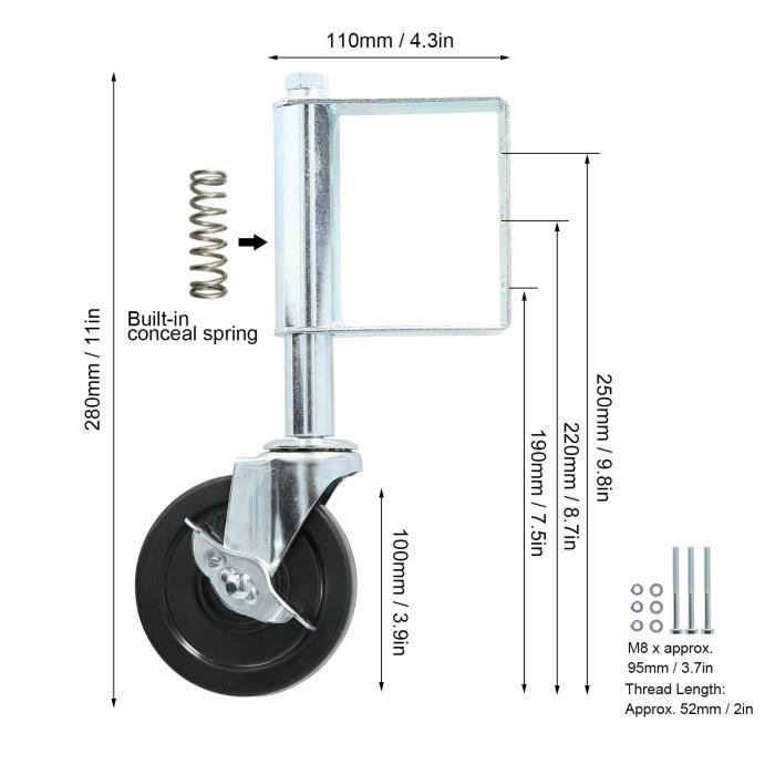 YIC Chargée À Ressort À Ressort Roue De Porte Roue De Porte De Charge ...