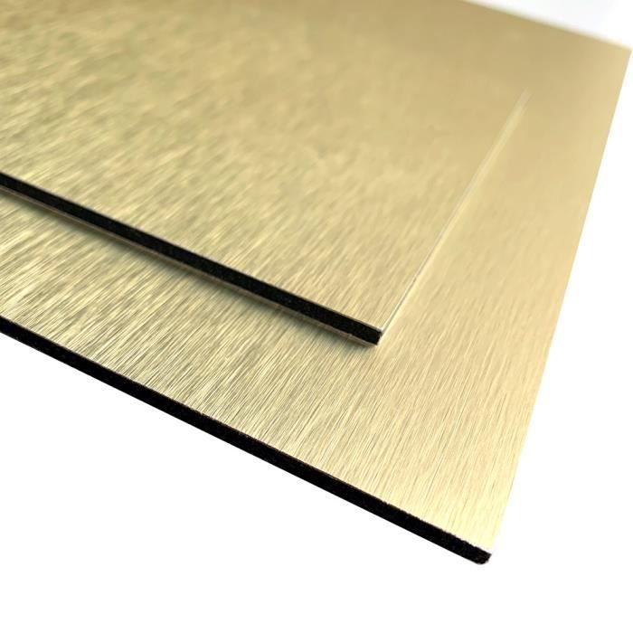 Panneau Composite Aluminium Brossé Or Reversible Or clair Or foncé 3mm 100 x 700 mm - Cdiscount ...