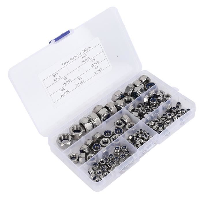 Kit de fixations d'écrous hexagonaux en acier inoxydable 304 - QQMORA ...
