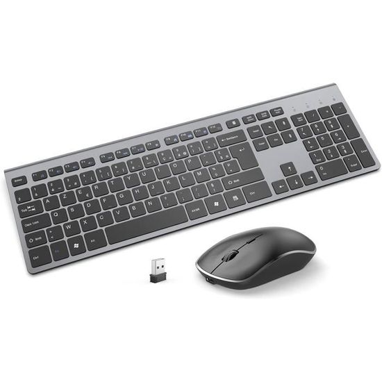 Ensemble Clavier Souris Sans Fil,Azerty Clavier Souris Fil Avec ...
