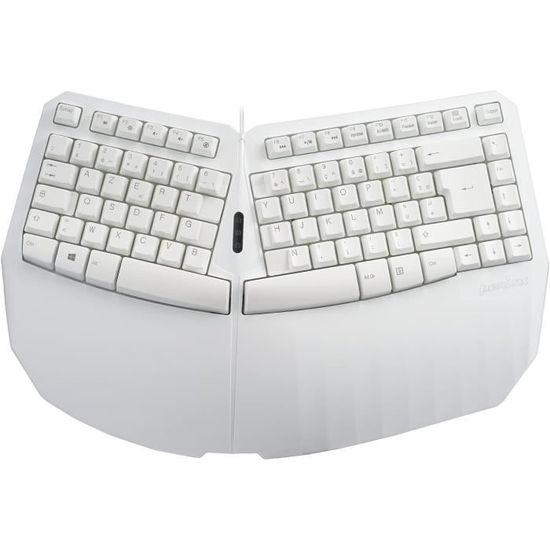 Clavier Ergonomique Filaire USB - Design TKL - Blanc - AZERTY Francais ...