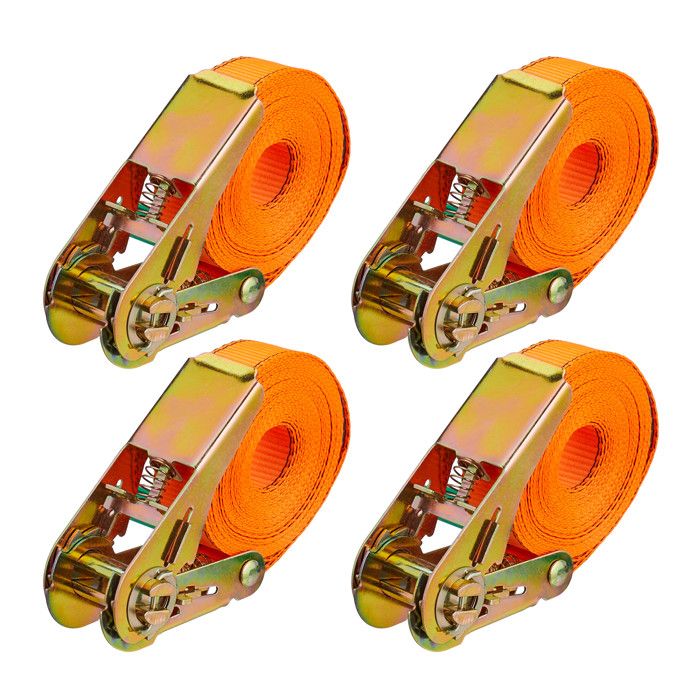 Sangles d'arrimage Relaxdays avec cliquet, 4 pièces, 5 m, 500 kg ...