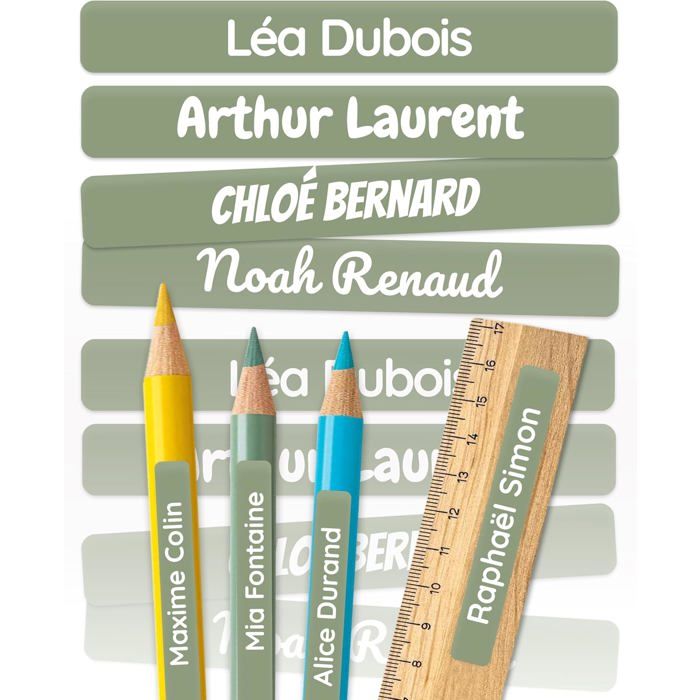 150 Etiquettes autocollantes personnalisées pour l'école - Étiquettes ...