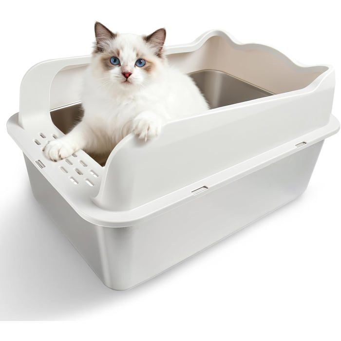 Bac à litière en acier inoxydable - SIGHTMARK - XXL - 50x35x25 cm ...