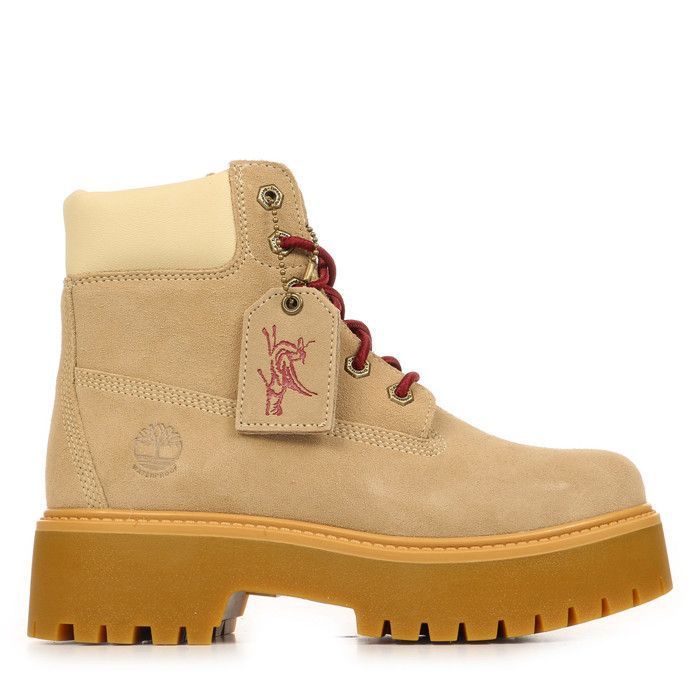 Timberland Stone Street 6 In Lace Waterproof, Boots femme Taupe Suede ...