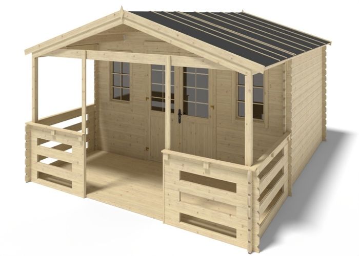 Abri de jardin en bois - ALTANKA - DOM598+DOM613+DOM615+POD04 - Ep. 40mm - 30,00m2 - couleur ...