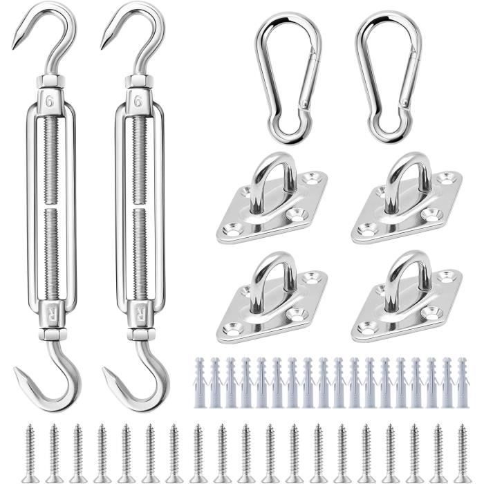 Tendeurs de Fil Acier pour Voile d'ombrage,Kit Tendeurs de Cable en ...