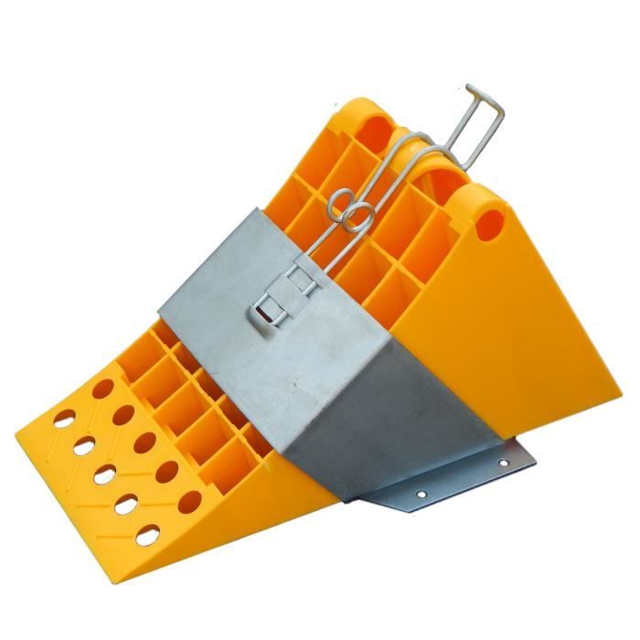 Cale roue en plastique avec son support adapté - pour camion, voiture ...