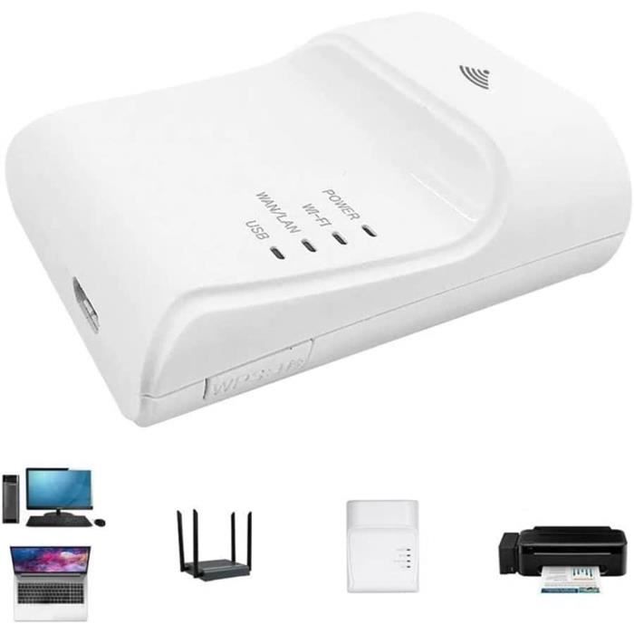 Adaptateur de Serveur d'impression USB Ethernet WiFi, Connexion ...