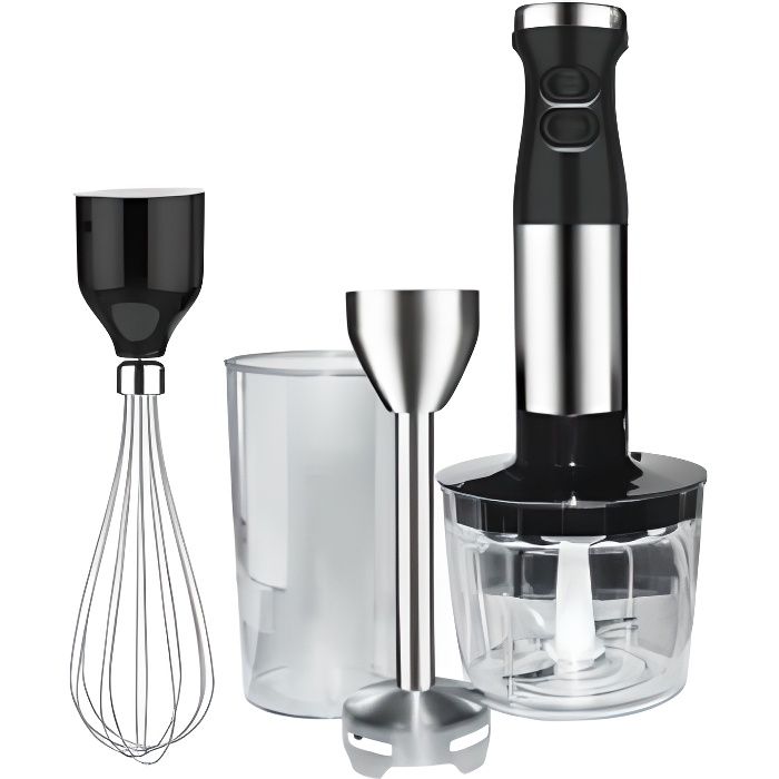 Mixeur Multifonctions 4 en 1, Mixeur Manuel 600W, 2 Vitesses, 3 ...