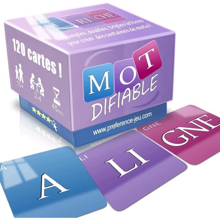 MotDifiable Jeu de socieacuteteacute de 120 Cartes Ajoutez remplacez ...