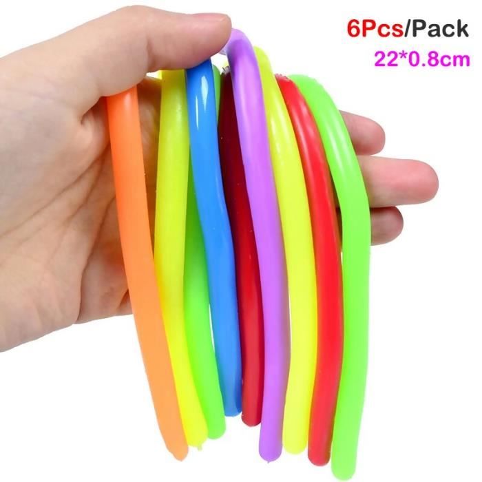 6Pieces/Pack DIY Soft Rubber Noodle Elastic Rope Toys Stretch String ...