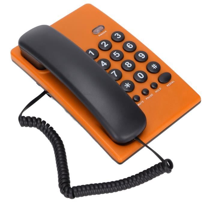 Duokon Téléphone Filaire avec Fonction Muet Double Combiné Magnétique pour Maison Bureau Hôtel ...