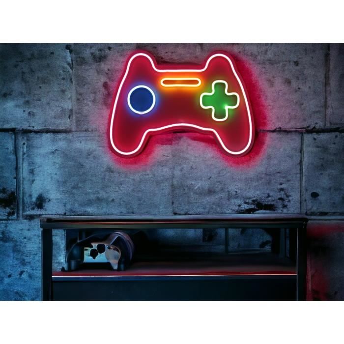 Décor mural néon LED Manette PS Gamer, Lumière néon Manette, Décoration ...