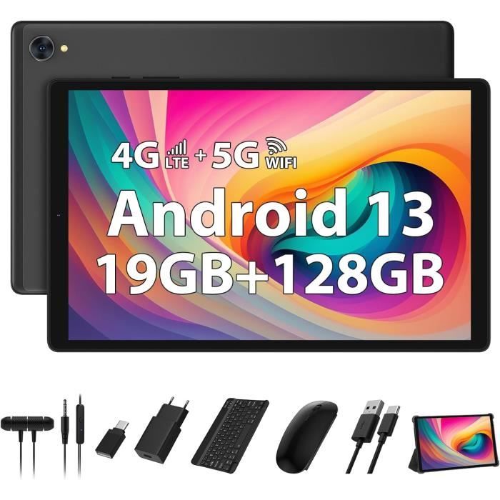 Tablette Android 13 Avec Clavier, 10,1 Pouces Tablette, Double Sim 4G ...