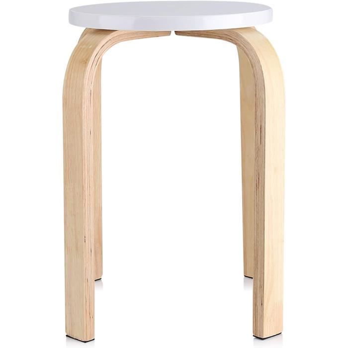 Tabouret Rond En Bois Empilable, Chaise De Salle À Manger Tabouret De ...