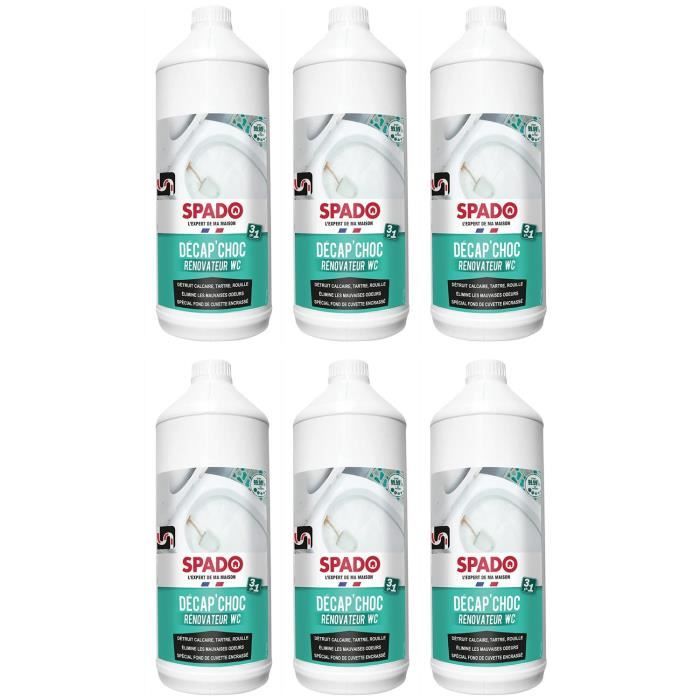 Spado Lot de 6 Flacons 1 l Décap Choc Rénovateur WC - Cdiscount Au ...