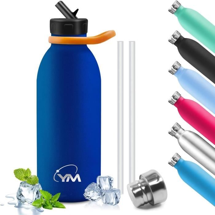 Bouteille d'eau Isotherme, 750ML Gourde Isotherme en Acier Inoxydable, Sans BPA, Gourde Inox ...