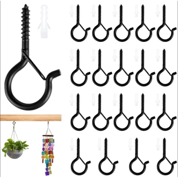 20 Pièces Crochet a Visser,Crochet Mural a Visser,Piton à Visser,Crochet Plafond,Piton à Visser ...