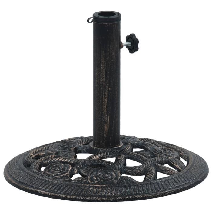 PAL-Socle de parasol Noir et bronze 9 kg 40 cm Fonte-PAL47865 ...