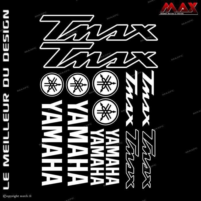 12 Stickers TMAX – BLANC – YAMAHA T-MAX T MAX 500 530 750 1000 sticker ...