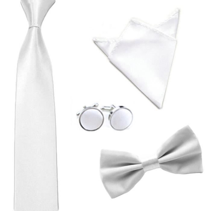 Cravate pour hommes couleur unie en Satin | Avec nœud papillon ...