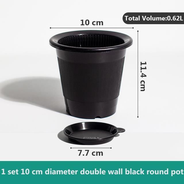 POT DE FLEUR,1 10cm black-1 pc--Pot'orchidées succulentes à Double ...