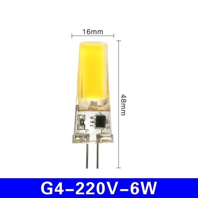AMPOULE HALOGENE,G4 6W 220V-Warm white--Ampoules À Led Cob G4 G9 E14 3-6 W Ac-dc 12-220 V ...