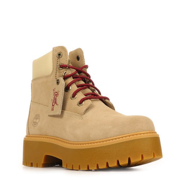 Timberland Stone Street 6 In Lace Waterproof, Boots femme Taupe Suede ...