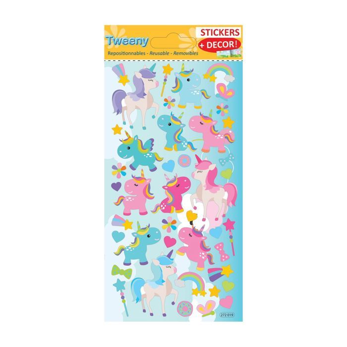 Scène à décorer pour enfants - Licornes - Stickers Puffies - Cdiscount ...