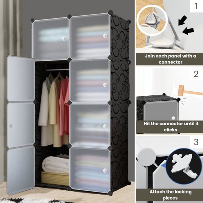 Armoire Modulable, Étagères Modulaires, Organisateur de Vêtements ...