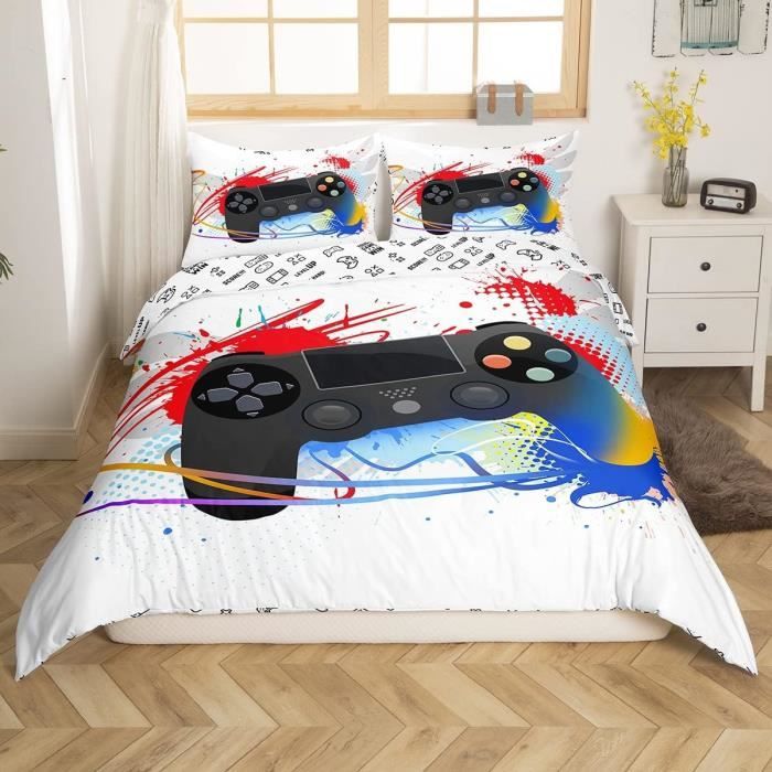 Gamer Parure De Lit 140 X 200 Cm Pour Garçons Jeux Literie Enfants Jeu ...