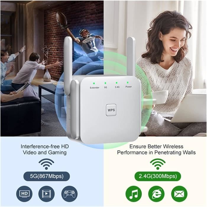 Le WiFi Booster 5G Répéteur de répéteur WiFi Signal Signal sans Fil ...