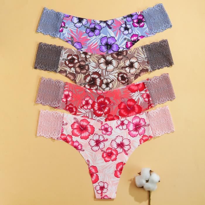 Culotte-slip,culotte Sexy en dentelle à fleurs pour femmes,taille basse ...
