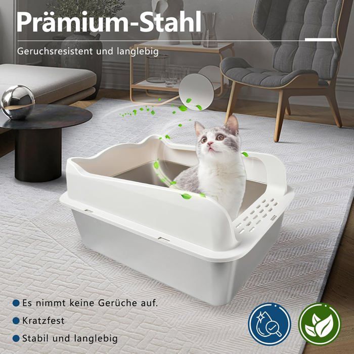 Bac à litière en acier inoxydable - SIGHTMARK - XXL - 50x35x25 cm ...