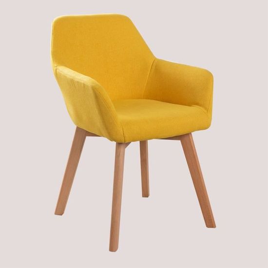 SKLUM Chaise avec accoudoirs Ervi Design Jaune Curri - Cdiscount Maison