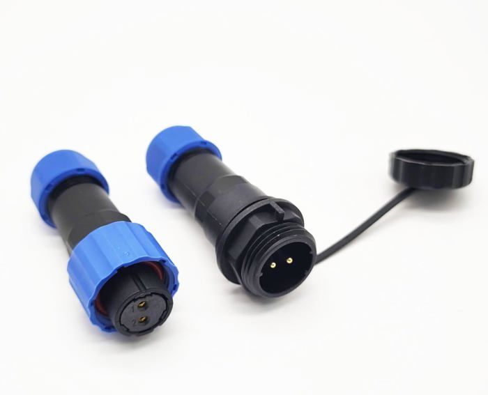 Connecteur de raccordement SP17 IP68 2 broches SP17 2 broches étanche Connecteur électrique ...