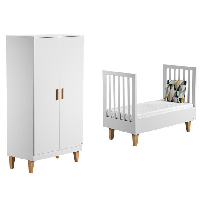 Lit bébé évolutif et Armoire Vox Lounge Blanc - Cdiscount Puériculture ...