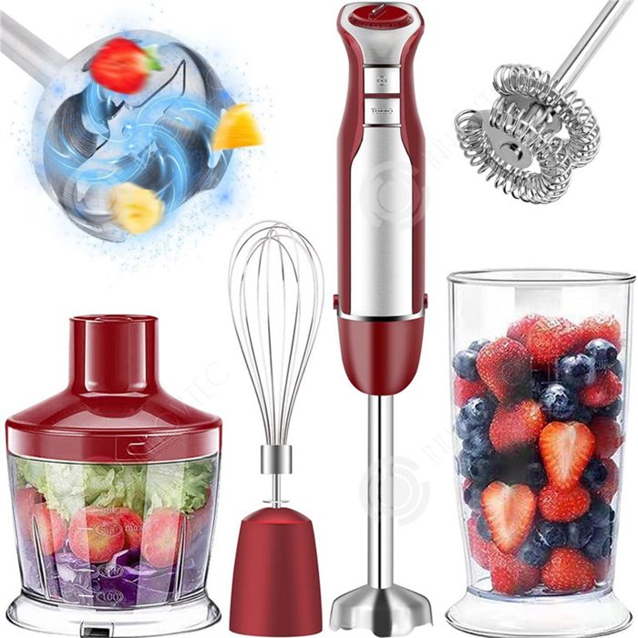 INN Mixeur plongeant rouge 800w 5 en 1 mixeur à main mixeur plongeur ...