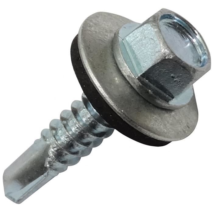 AERZETIX - Lot de 20 - Vis autoperceuse tête Hexagonale 8mm - M5.5x25mm - en acier zingué ...