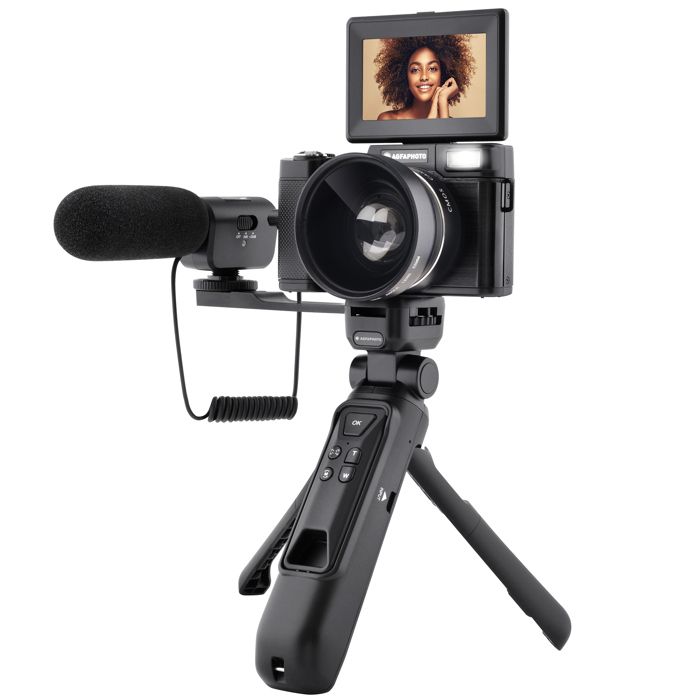 AGFA PHOTO Kit Vlogging inclus Caméra VLG-4K avec Objectif Grand Angle ...