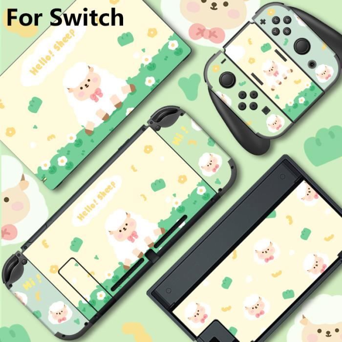 N.-É. Q15-Autocollant de peau de chien rose mignon pour Nintendo Switch ...