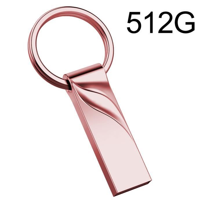 Rose 512 Go-Disque flash USB 3.0 en métal étanche à haute vitesse ...