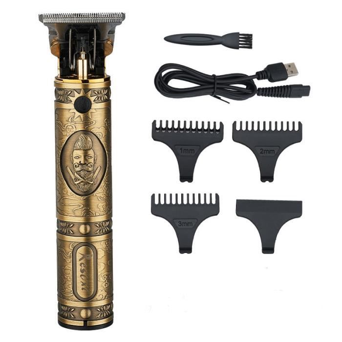 700A Tondeuse à cheveux professionnelle sans fil, rasoir électrique Vintage Rechargeable 0mm ...