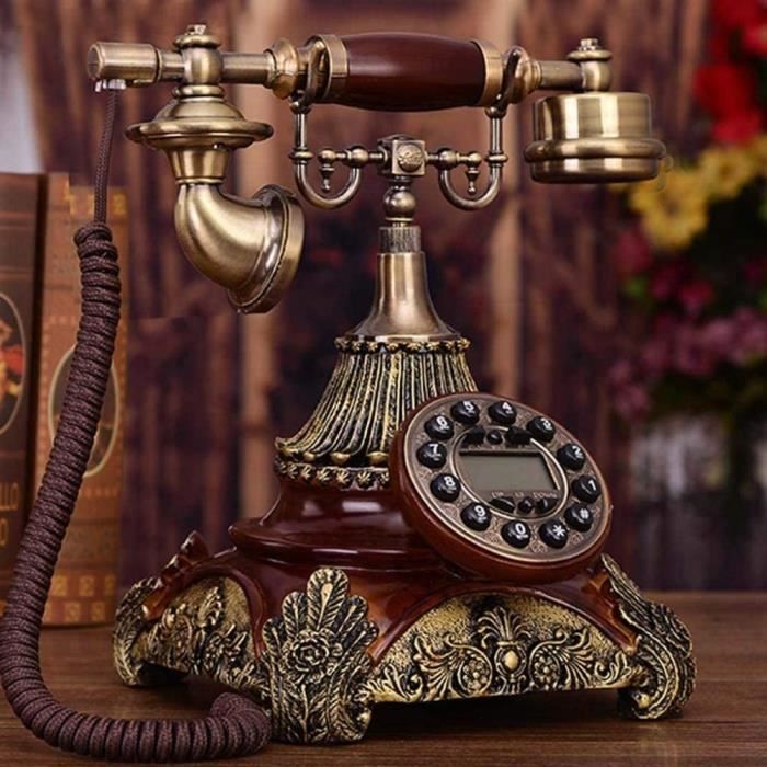 Téléphones Vintage Téléphone Filaire en résine Téléphone Fixe Classique ...